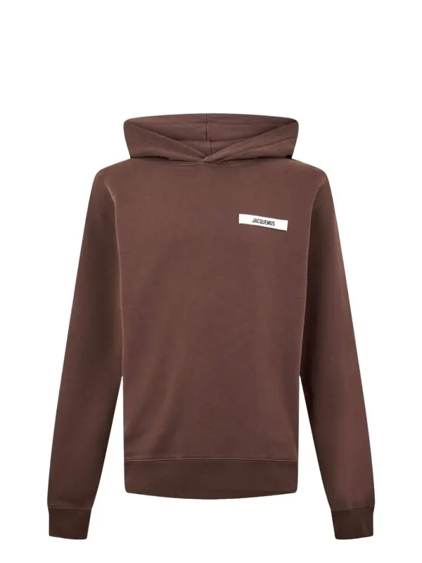 Jacquemus Long Sleeve Hooded Sweatshirt - Brown