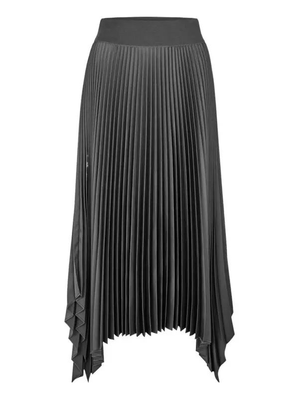 JOSEPH Asymmetrical Hem Pleated Skirt - Black