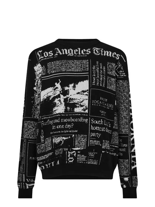 Palm Angels Minimalist Printed Crew Neck Jumper - Black