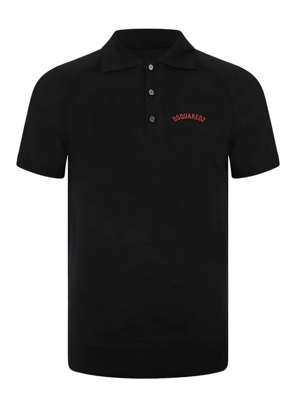 Dsquared2 Knit Short-sleeve Polo Shirt - Black