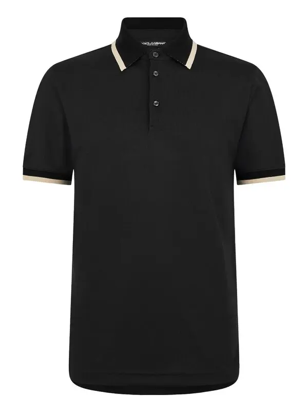 Dolce & Gabbana Short-sleeved Polo Shirt - Black