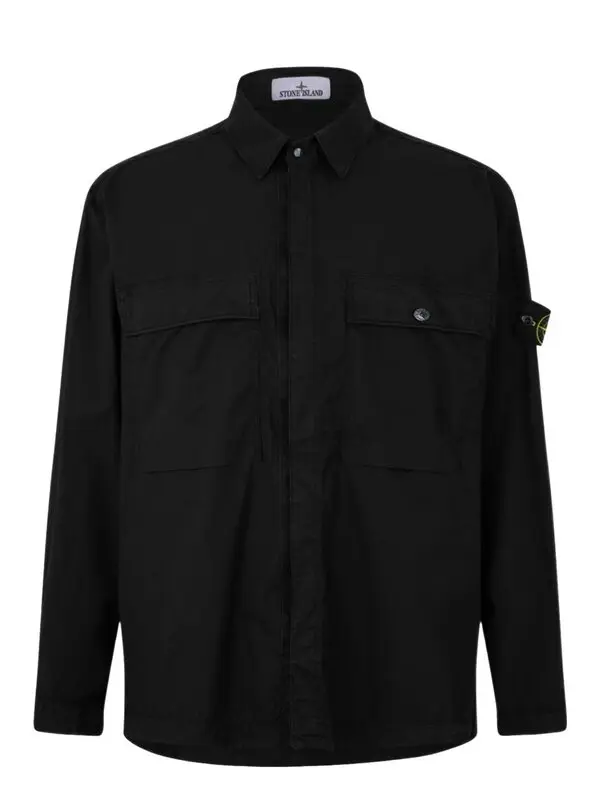 Stone Island 2 Pocket Tela Overshirt - Black