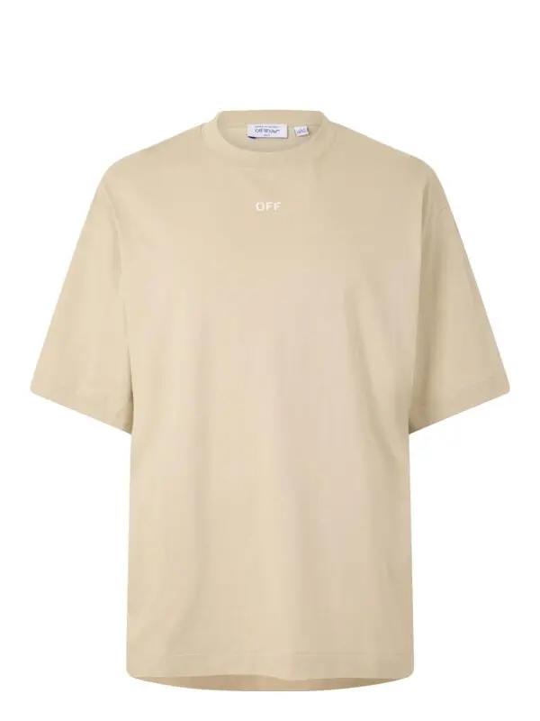 Off-White Logo Crew Neck T-shirt - Nude