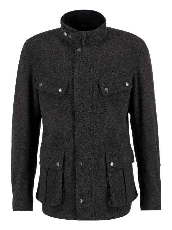 Barbour Duke Jacket With Zip And Stud Fastening - Black