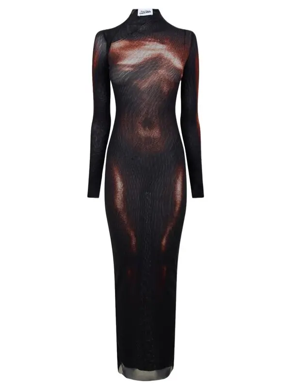 JEAN PAUL GAULTIER Long Sleeve Bodycon Dress - Black