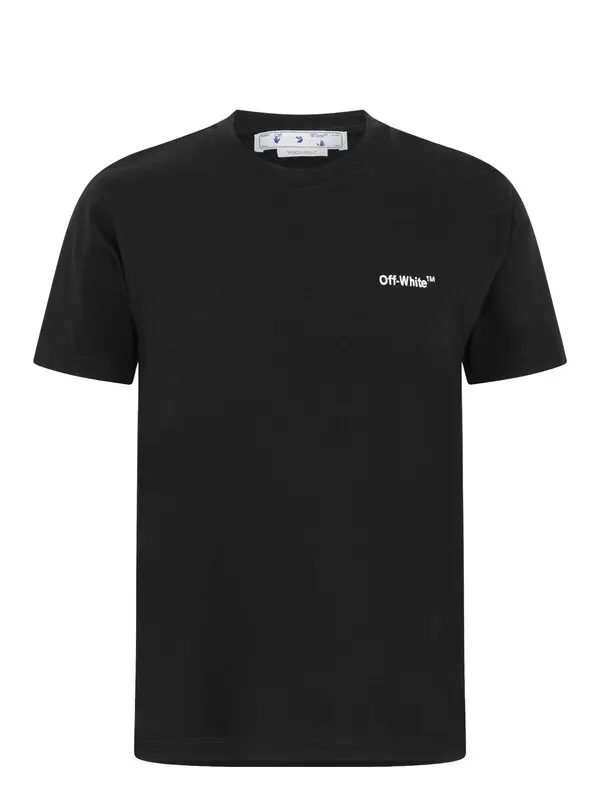 Off-White Helvetica Logo Slim T-shirt - Black