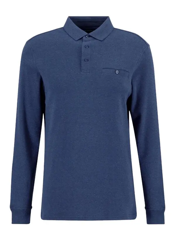 Barbour Farmwell Tailored Long-sleeved Polo Shirt - Navy