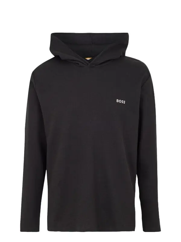 Hugo Boss Waffle Hoody - Black