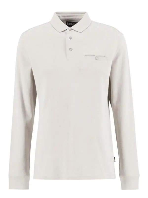 Barbour Farmwell Tailored Long-sleeved Polo Shirt - Stone