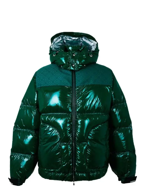 Casablanca Printed Hooded Down Jacket - Green