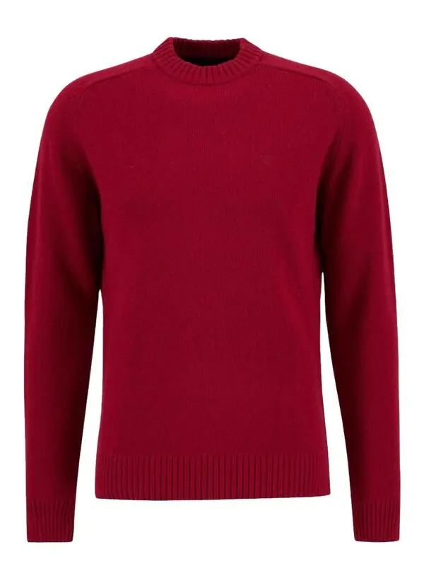 Barbour Crew Neck Sweater With Tonal Badge - Red