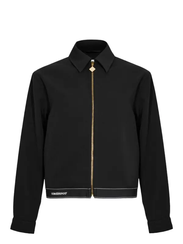 Casablanca Logo Zip-up Jacket - Black
