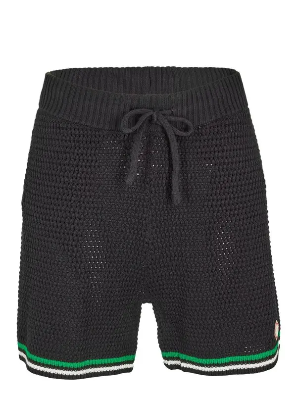 Casablanca Logo Crochet Shorts - Black