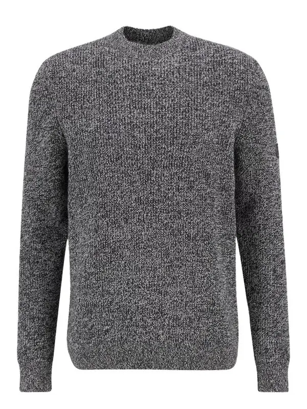 Barbour Crew Neck Sweater With Branding - Black