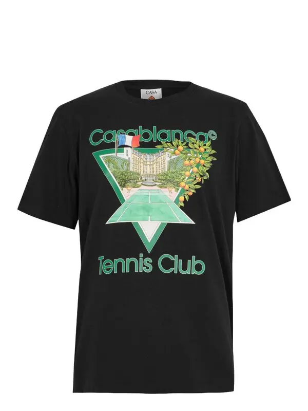 Casablanca Logo Crew Neck T-shirt - Black