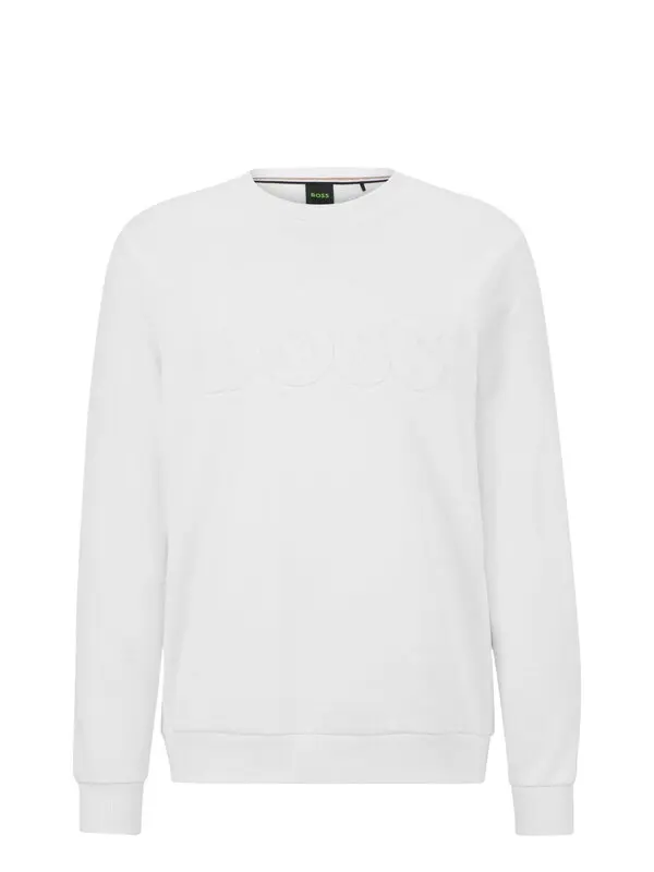 Hugo Boss Crewneck Sweatshirt With Debossed Logo - White