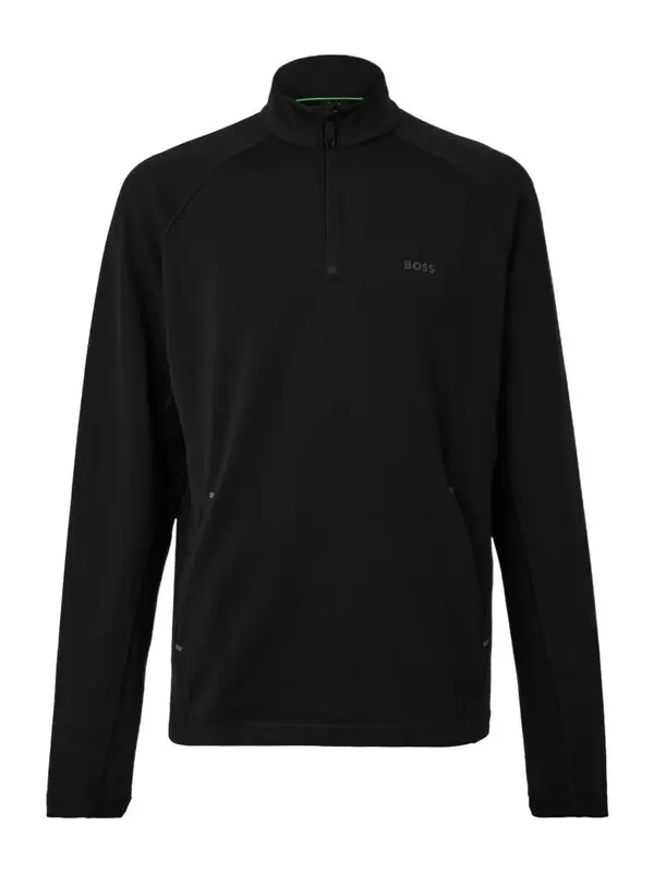 Hugo Boss Active Quarter-zip Sweatshirt - Black