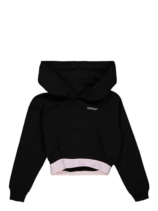 Off-White Cropped Hoodie - Black