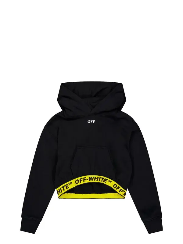 Off-White Cropped Hoodie - Black
