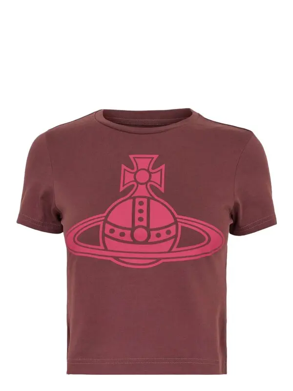 VIVIENNE WESTWOOD Orb Logo T-shirt - Burgundy