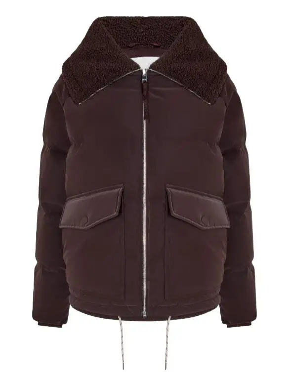 Varley Roseville Jacket With Faux Lambskin Collar - Coffee Bean