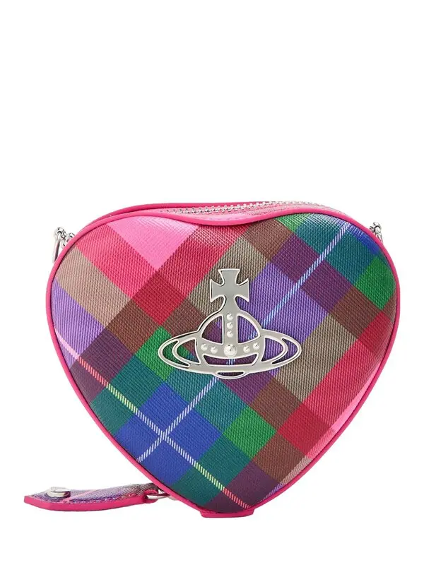 VIVIENNE WESTWOOD Candy Plaid Heart Shoulder Bag - Red