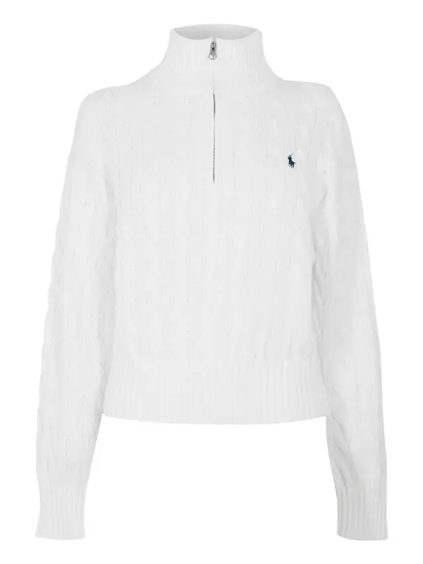 Polo Ralph Lauren Cable-knit Half-zip Sweater - White