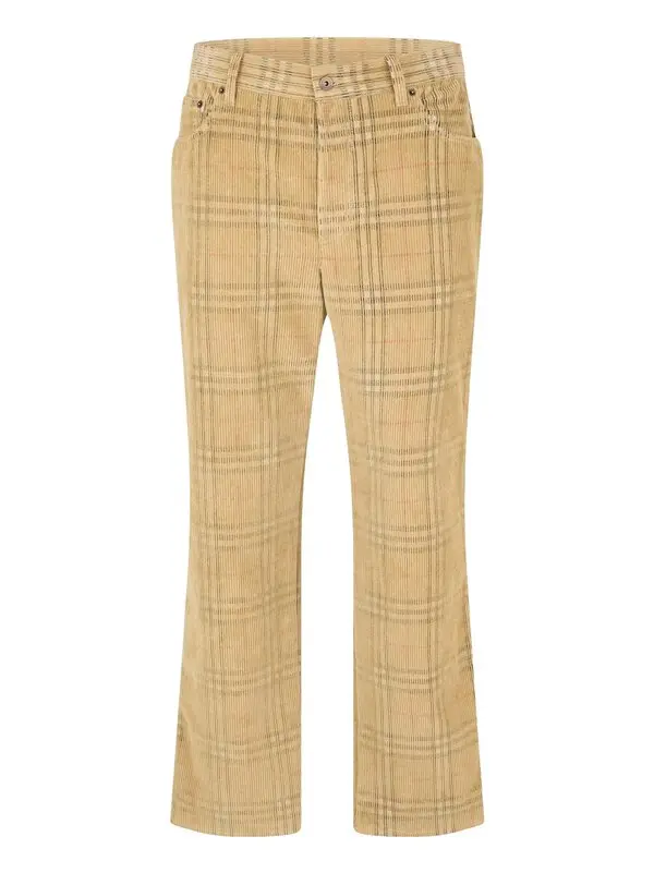Burberry Plaid Straight-leg Trousers - Nude
