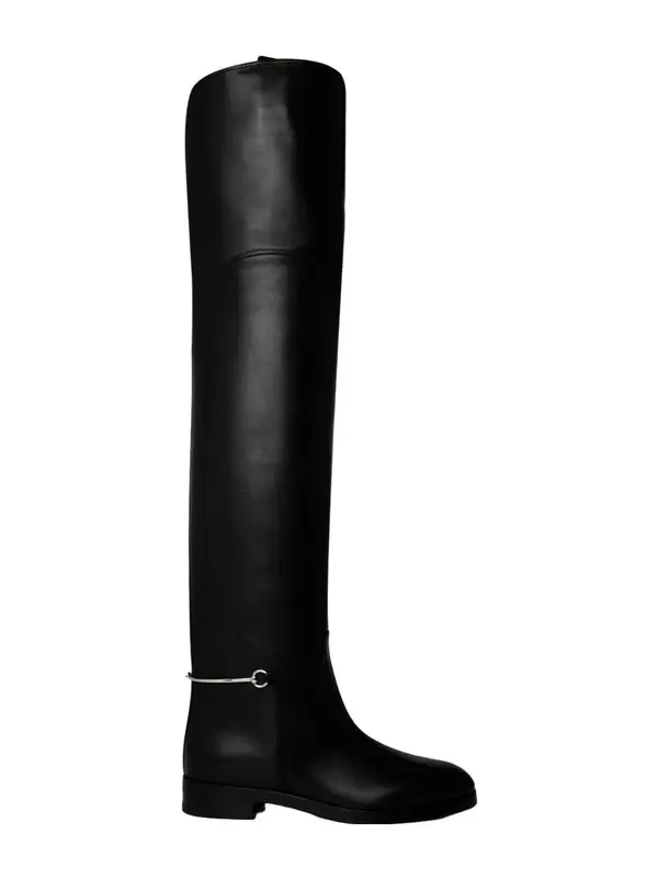 Gucci Over The Knee Boots With Horsebit Detail - Black