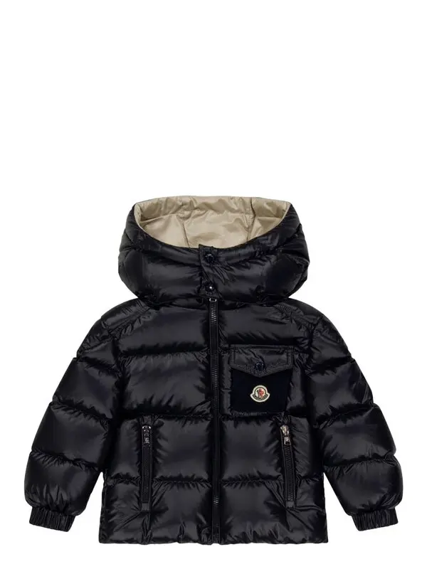 Moncler Logo Patch Down Jacket - Black