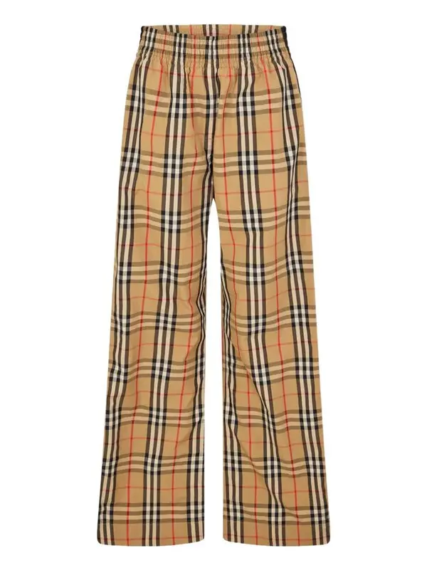 Burberry Plaid High-waisted Wide-leg Trousers - No