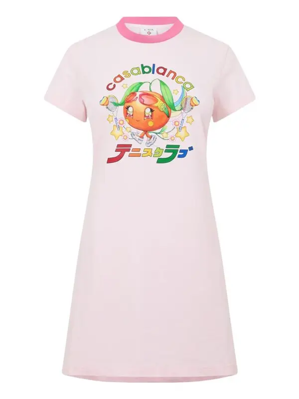 Casablanca Embroidered Logo Dress - Pink
