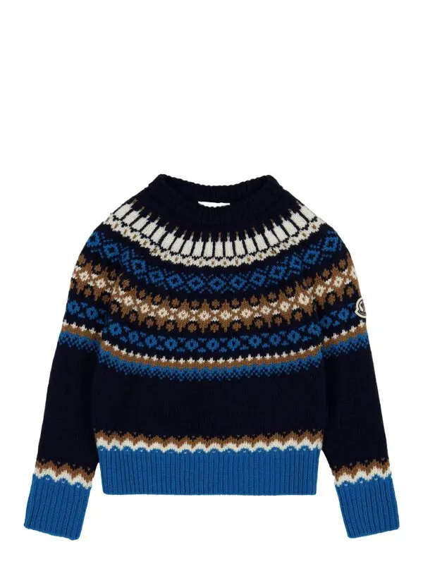 Moncler Fair Isle Knit Sweater - Black