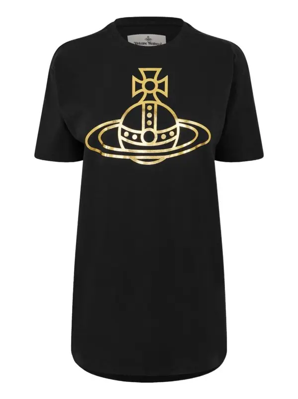 VIVIENNE WESTWOOD Printed Crewneck T-shirt - Blk/gld