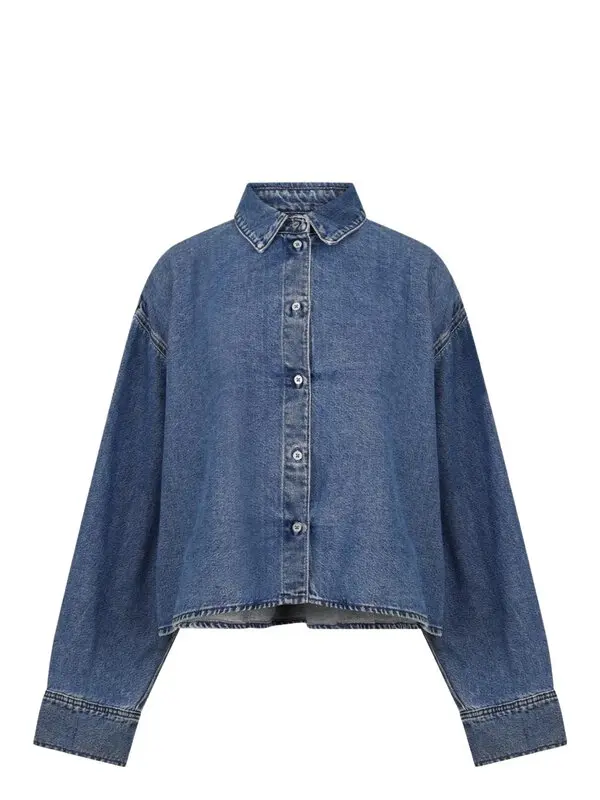 7 For All Mankind Nina Long-sleeve Denim Shirt - Mid Blue