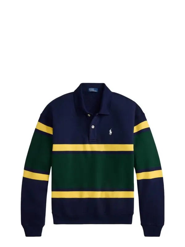 Polo Ralph Lauren Striped Collared Sweatshirt - Black
