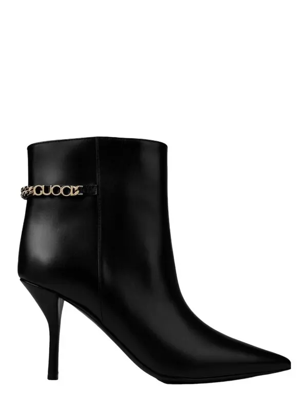 Gucci Signoria Ankle Boot With Gold-tone Hardware - Black