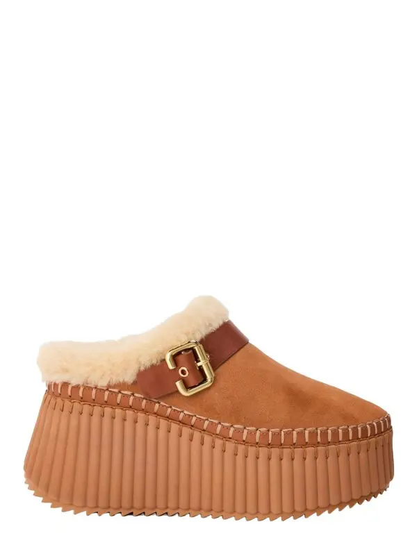Chloé Nama Mules - Brown