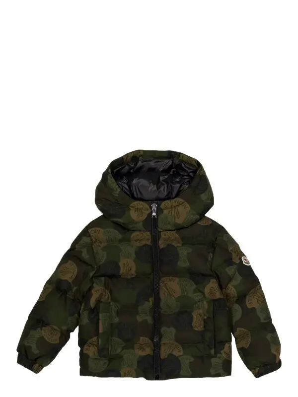 Moncler Quilted Logo Patch Down Jacket - Black