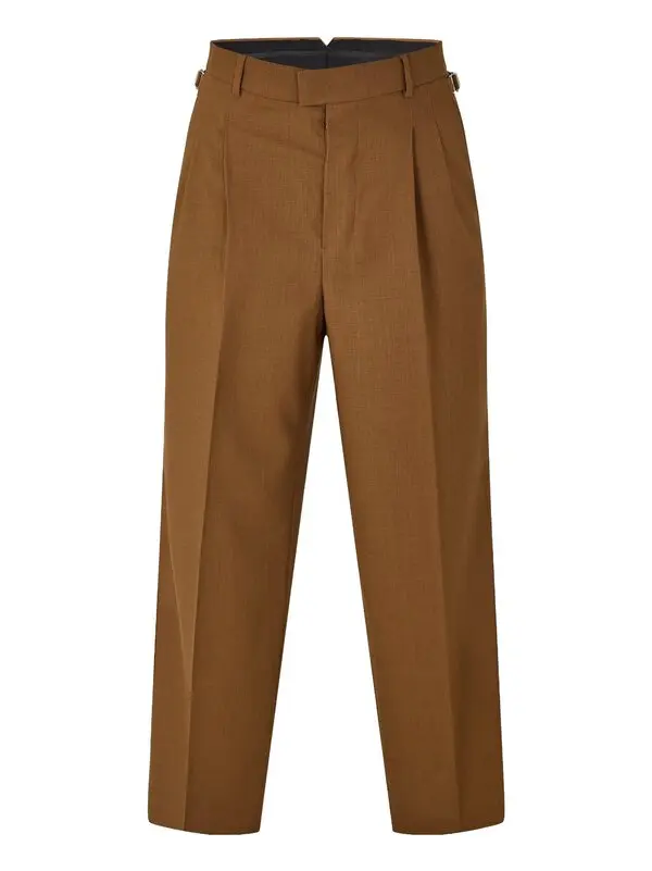 AMI Paris Straight-leg Plaid Casual Pants - Brown