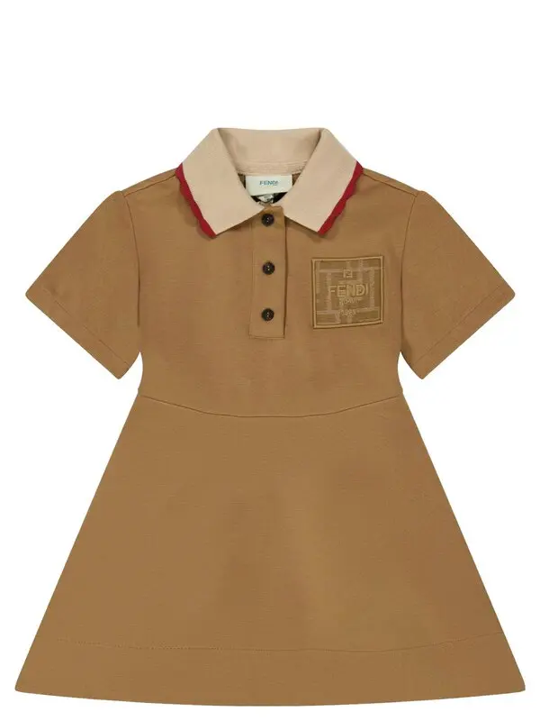 Fendi Logo Polo Dress - Brown