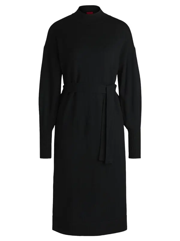 Hugo Boss High-neck Knit Dress - Black