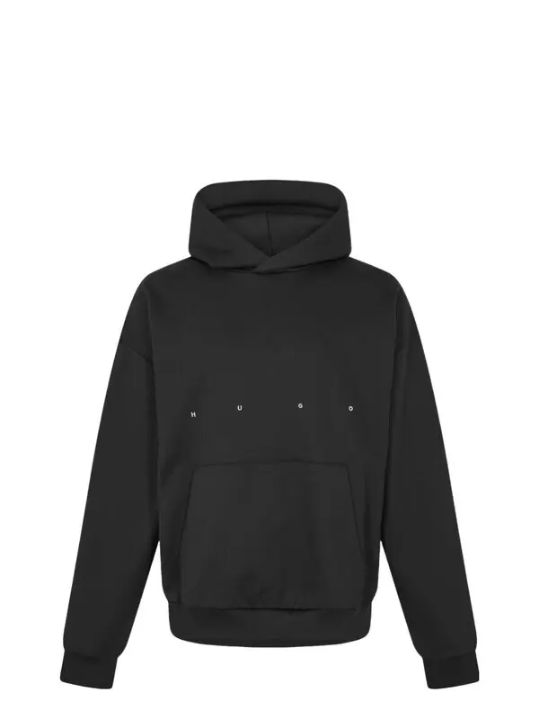 Hugo Boss Hugo" Logo Cotton Hoodie - Black