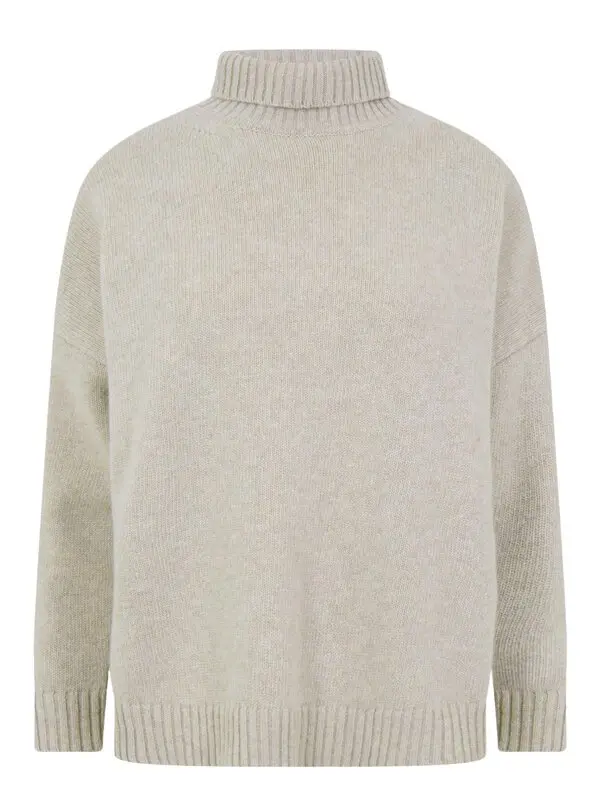 Max Mara Turtleneck Knit Sweater - Nude
