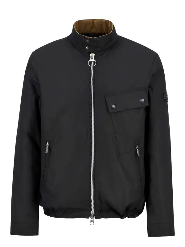 Barbour Long-sleeved Casual Jacket With Stand Collar - Black