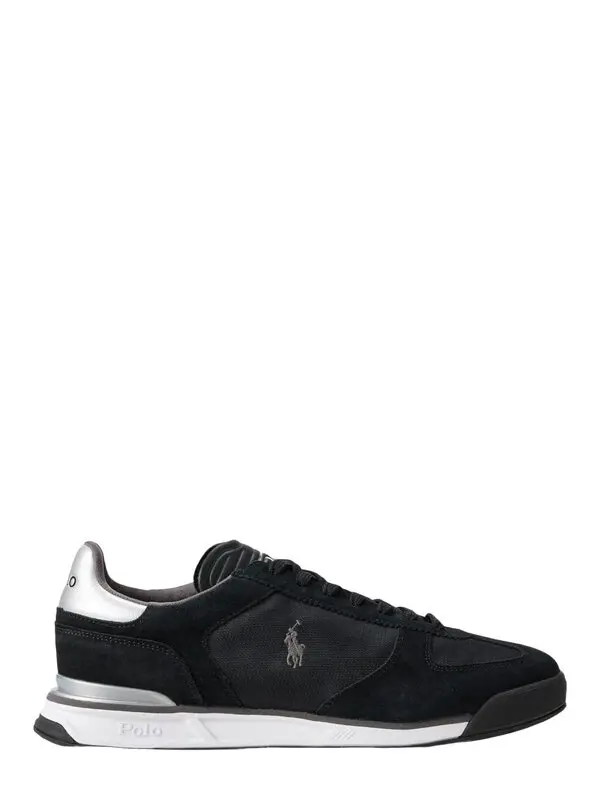 Polo Ralph Lauren Suede And Mesh Sneakers - Black