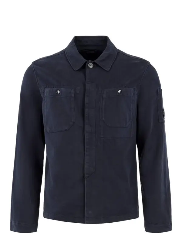 C.P. COMPANY Button Long Sleeve Overshirt - Black