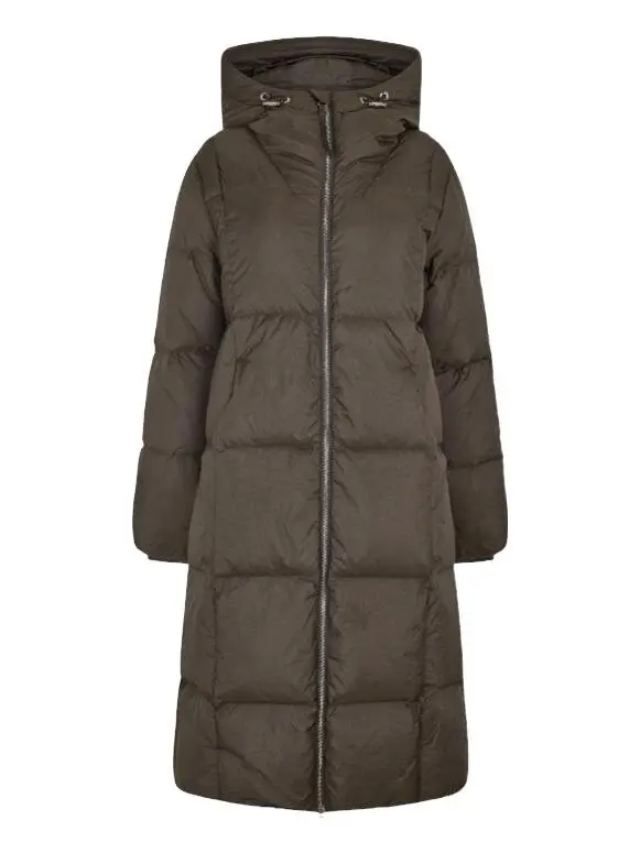 Varley Long-sleeved Long Cotton Coat - Brown