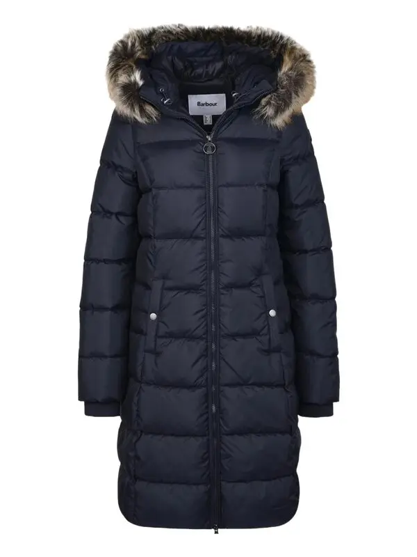 Barbour Rosoman Quilted Jacket With Hood - Navy