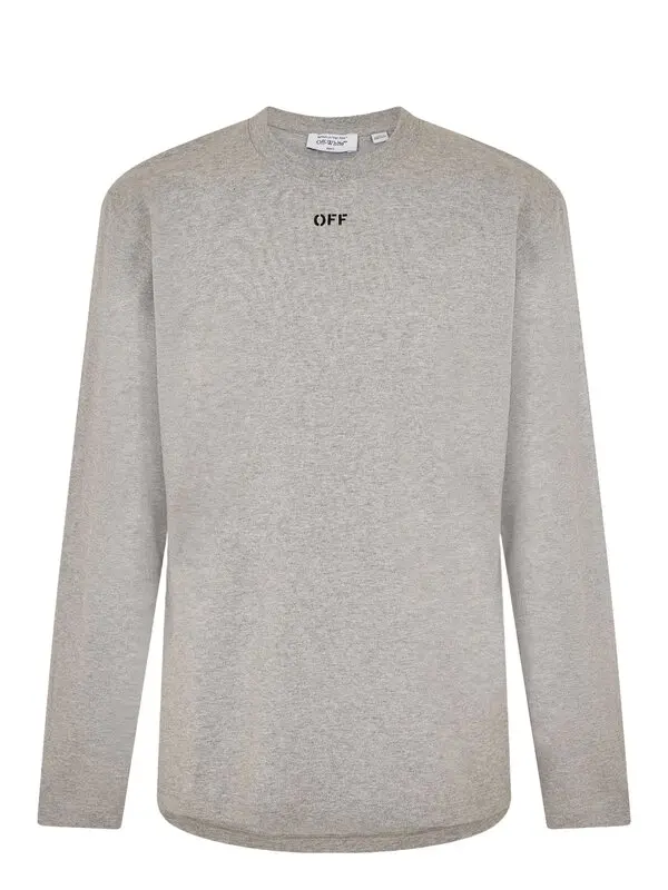 Off-White Logo Long Sleeve T-shirt - Gray